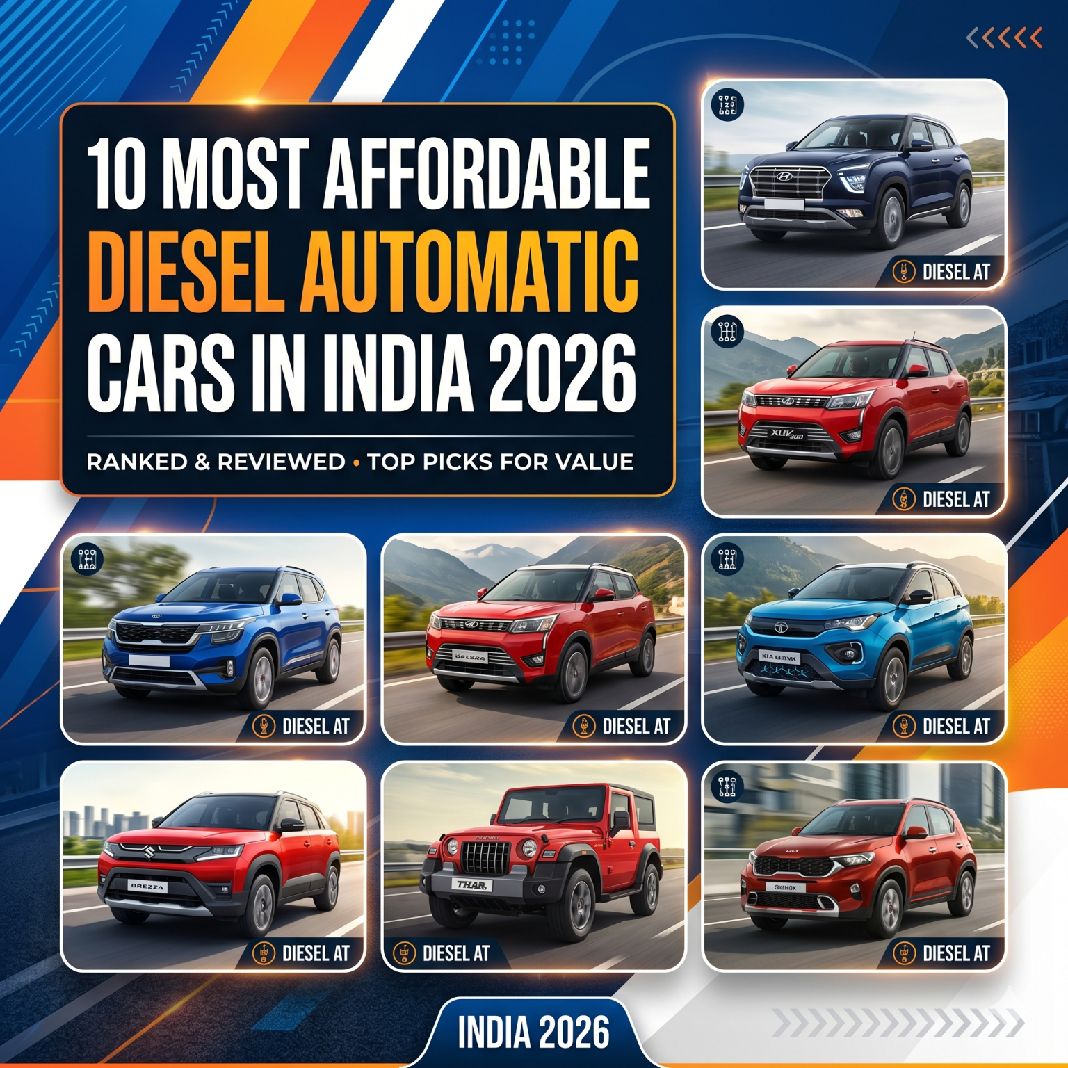10 Affordable Diesel Automatic Cars India 2026